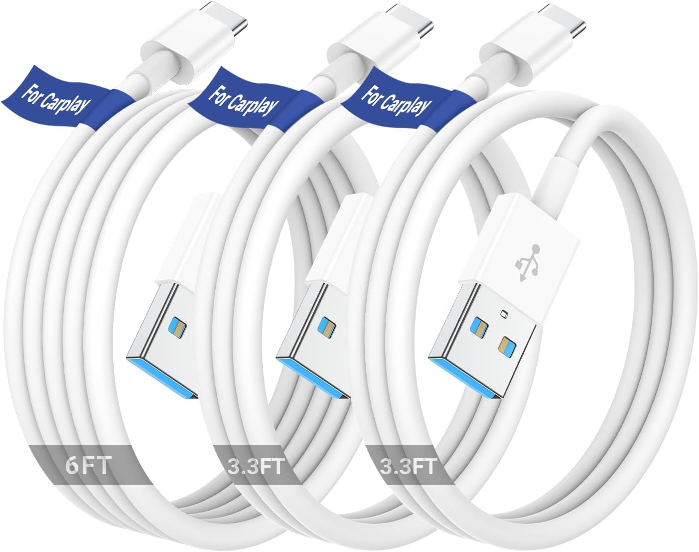 Amazon.com: Car Carplay Charger Cable for Apple iPhone 16 15, 2Pack ...