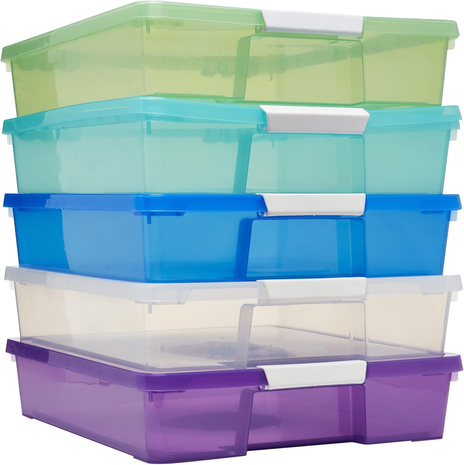 Amazon.com: Plastic Storage Box,12 x 12 Paper Storage,Assorted Colors ...