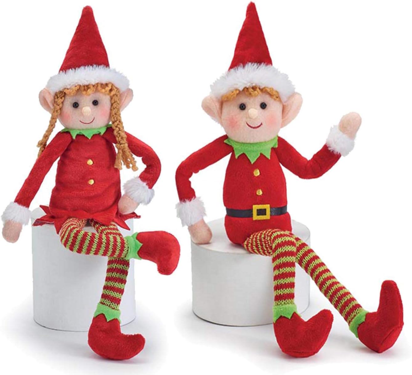 Amazon.com: OULAIZ Posable Plush Elf Doll Elves Set of Boy Elf and Girl ...