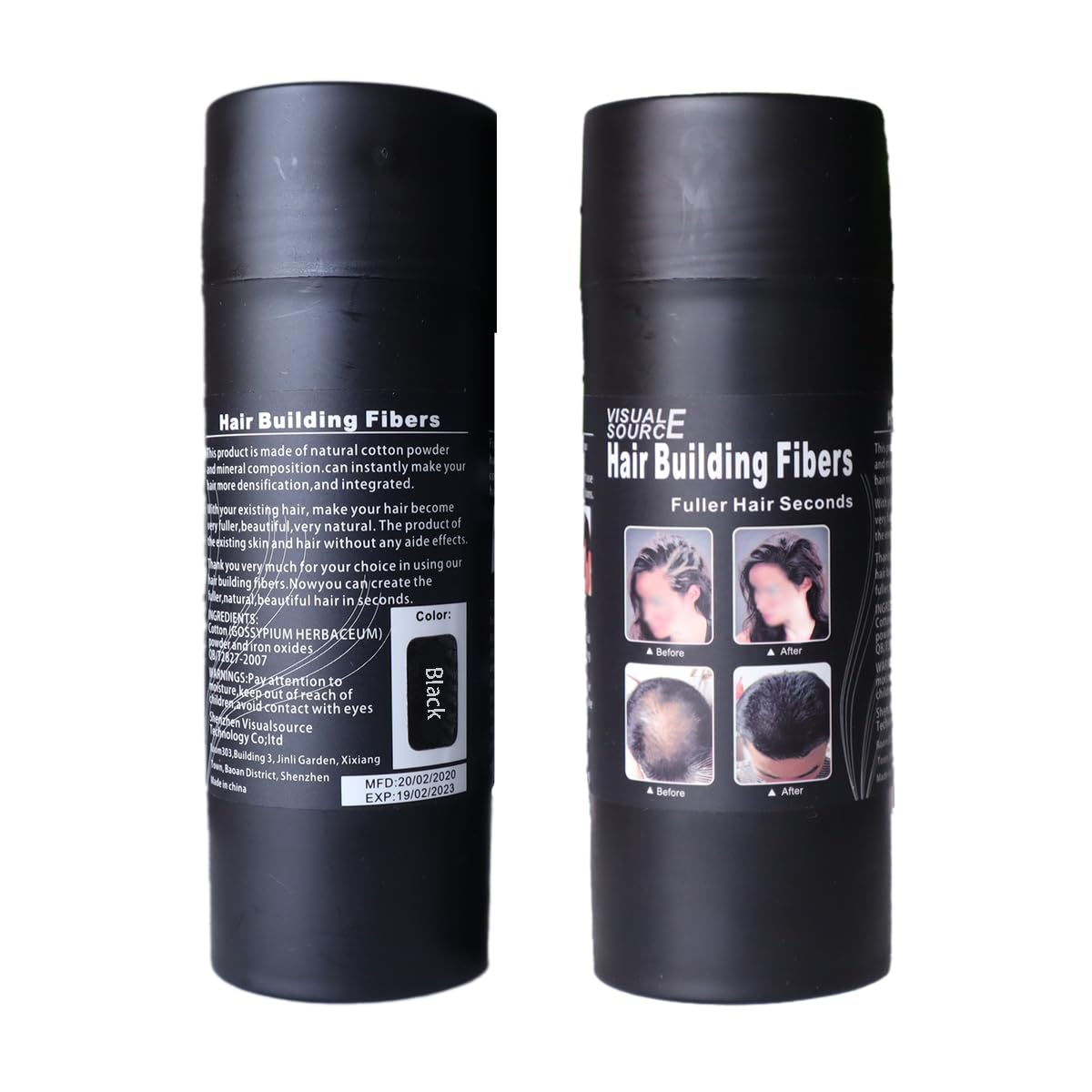 Amazon.com: Visualsource Hair Building Fibers Fill In Fuller Hair ...