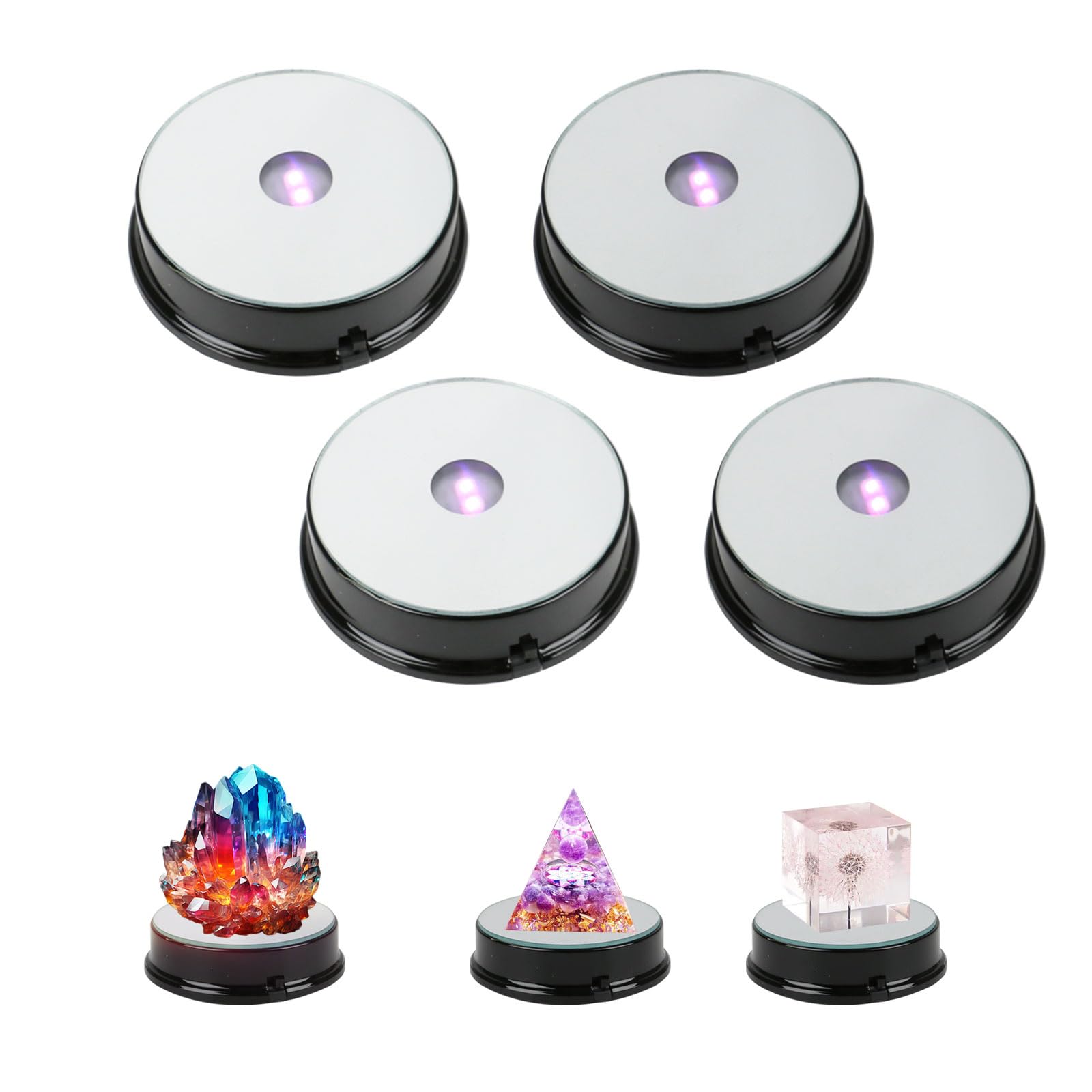 dcvbny 4Pcs Colorful Led Light Display Base Round, 7 Color Changing ...