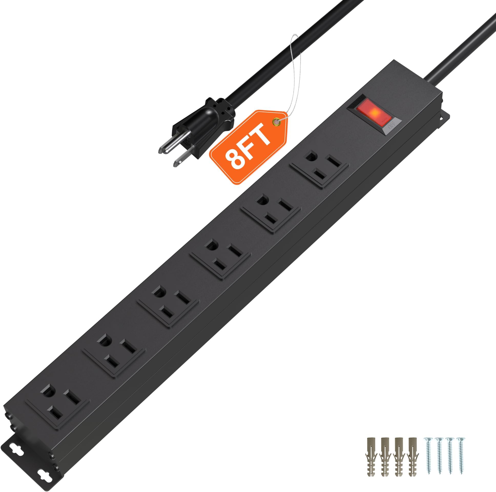Amazon.com: CFMASTER 6 Outlet Heavy Duty Power Strip with Long Power ...