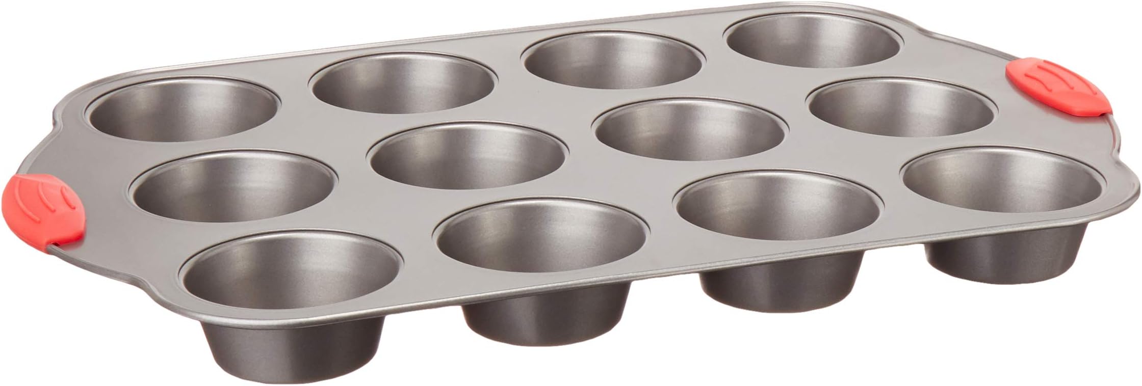 Amazon.com: Amazon Basics Non-Stick Rectangular 12-Cup Muffin Pan, Gray ...
