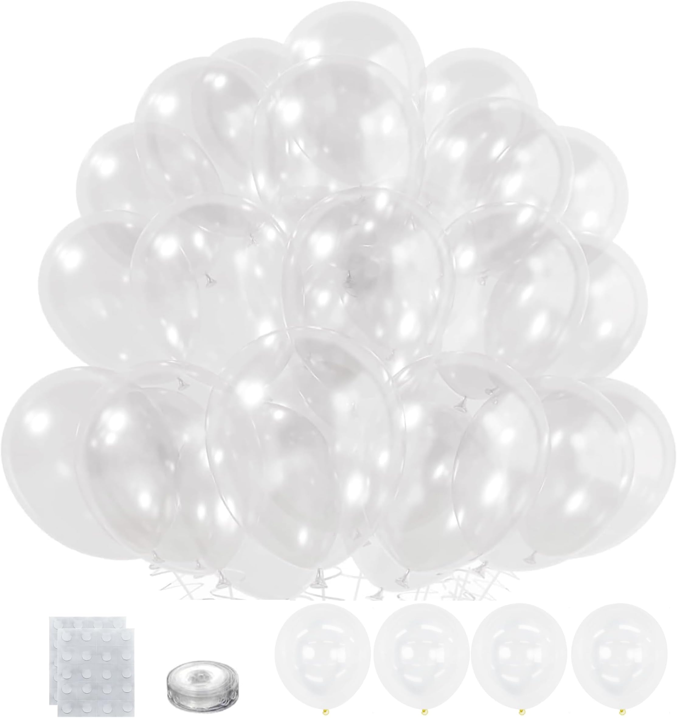 Lumjoy 40pcs Mixed Size Bobo Balloons Small Middle Large Crystal Clear ...