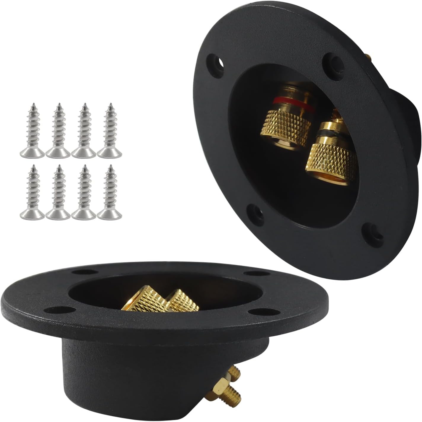Amazon.com: Piutouyar 3 Inch 2-Way Speaker Box Terminal Cup, Round Gold ...