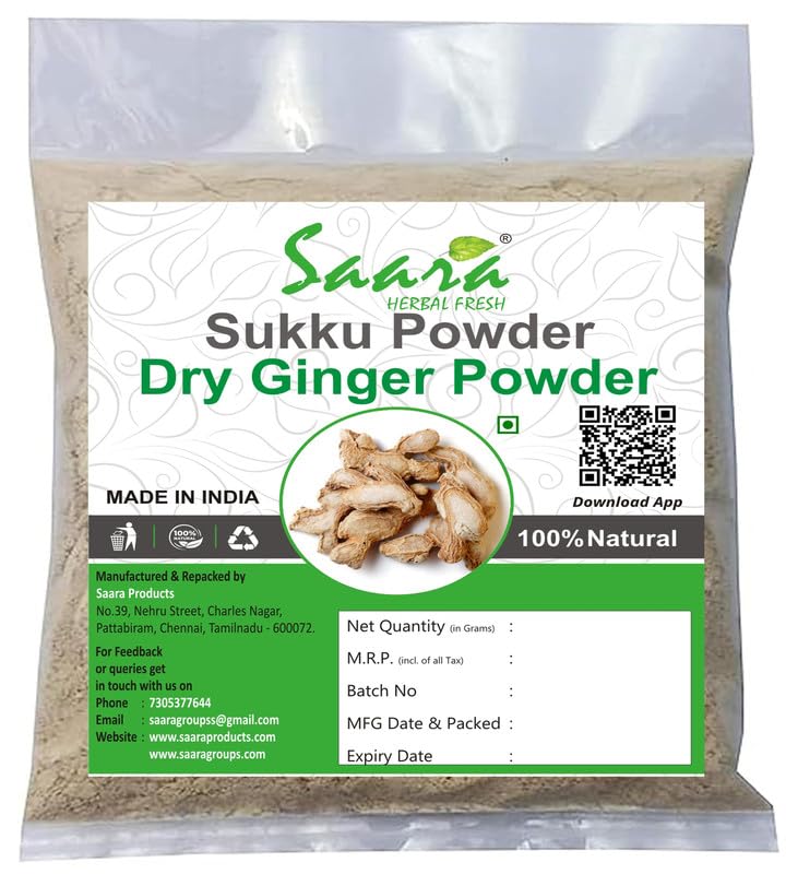 Saara HERBAL FRESH Sukku Powder,100g, Sonth, Chukku, Sunth, Dry Ginger ...