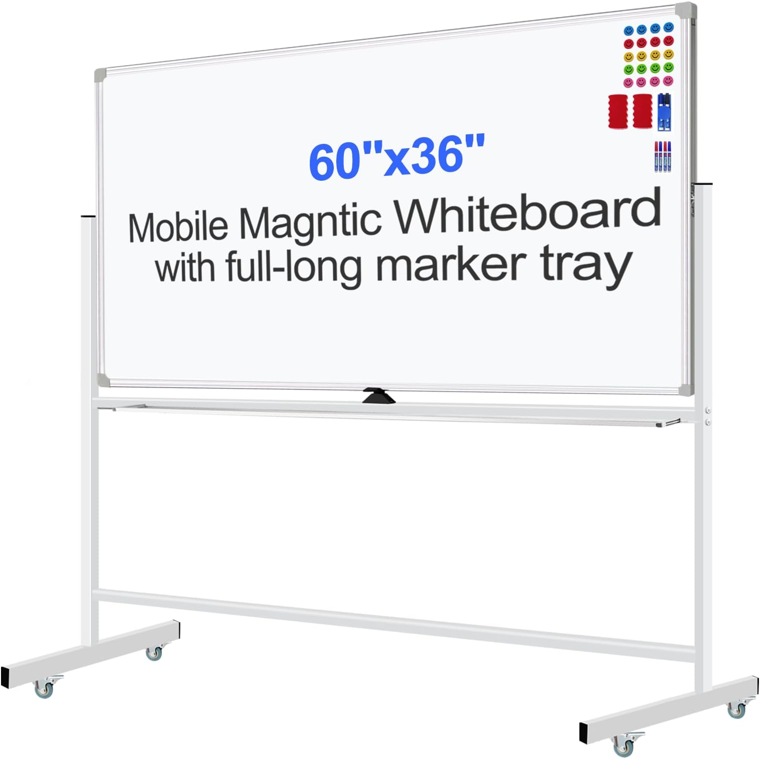 Amazon.com : Mobile Magnet Whiteboard with Stand 60x36 Double-Sided Dry ...