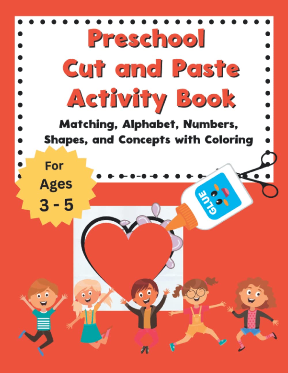 Preschool Cut And Paste Activity Book Matching Alphabet Numbers Shapes ...