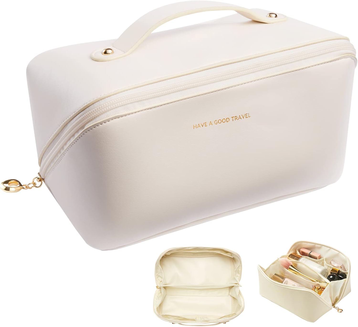 Amazon.com: Dr.Cheese Makeup Bag Large Capacity,Waterproof Travel Cosmetic Bag for Women ...