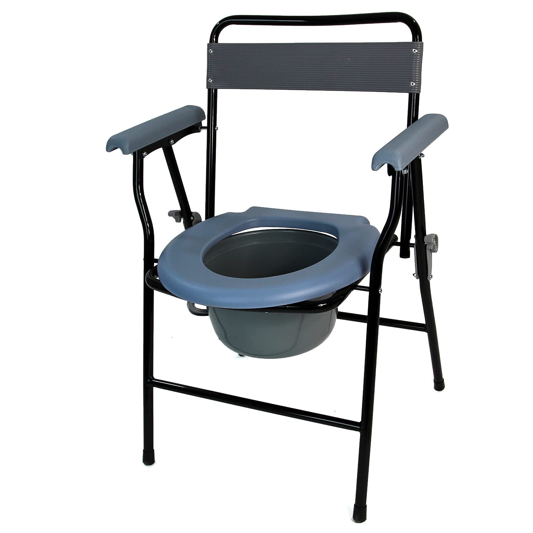 Easigear Folding Steel Portable Commode Chair With Safety Lock 9 ...