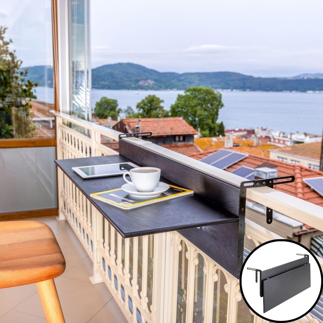 Amazon.com: Balcony Bar Table for Railings, Outdoor Folding Deck Rail ...