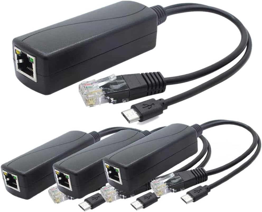 Amazon.com: Mautacly 4-Pack 5V PoE Splitter, 48V to 5V 2.4A Adapter ...