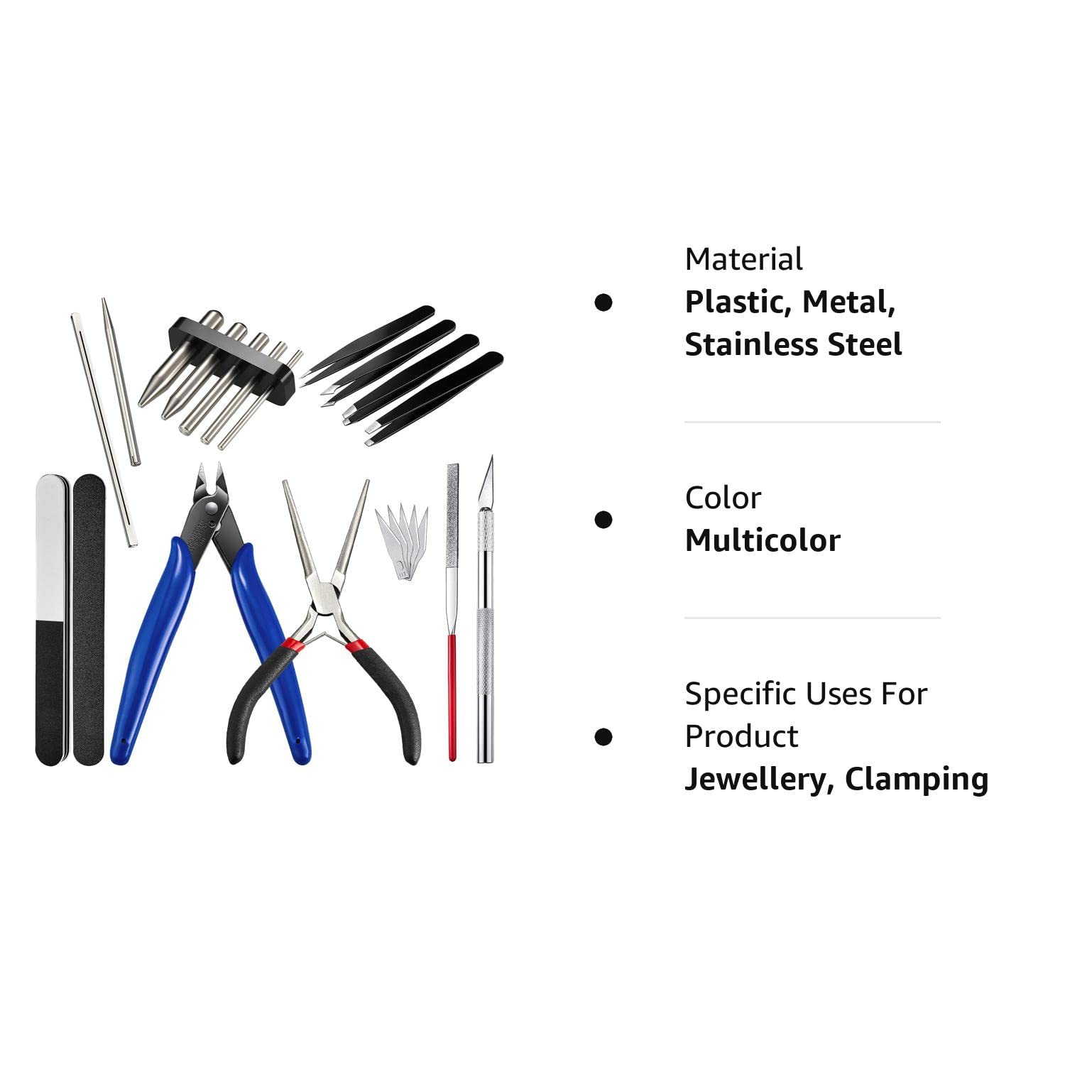 17 Pieces Metal Puzzle Tool Set Tool DIY Metal Model Kits Tools Tab ...