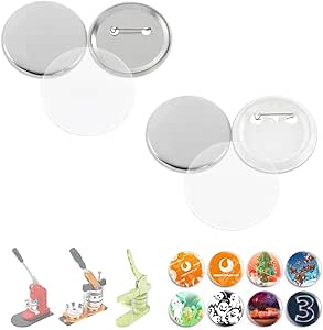 Amazon.com: BEAMNOVA 75mm 600pcs Metal & Plastic-Back Buttons for ...