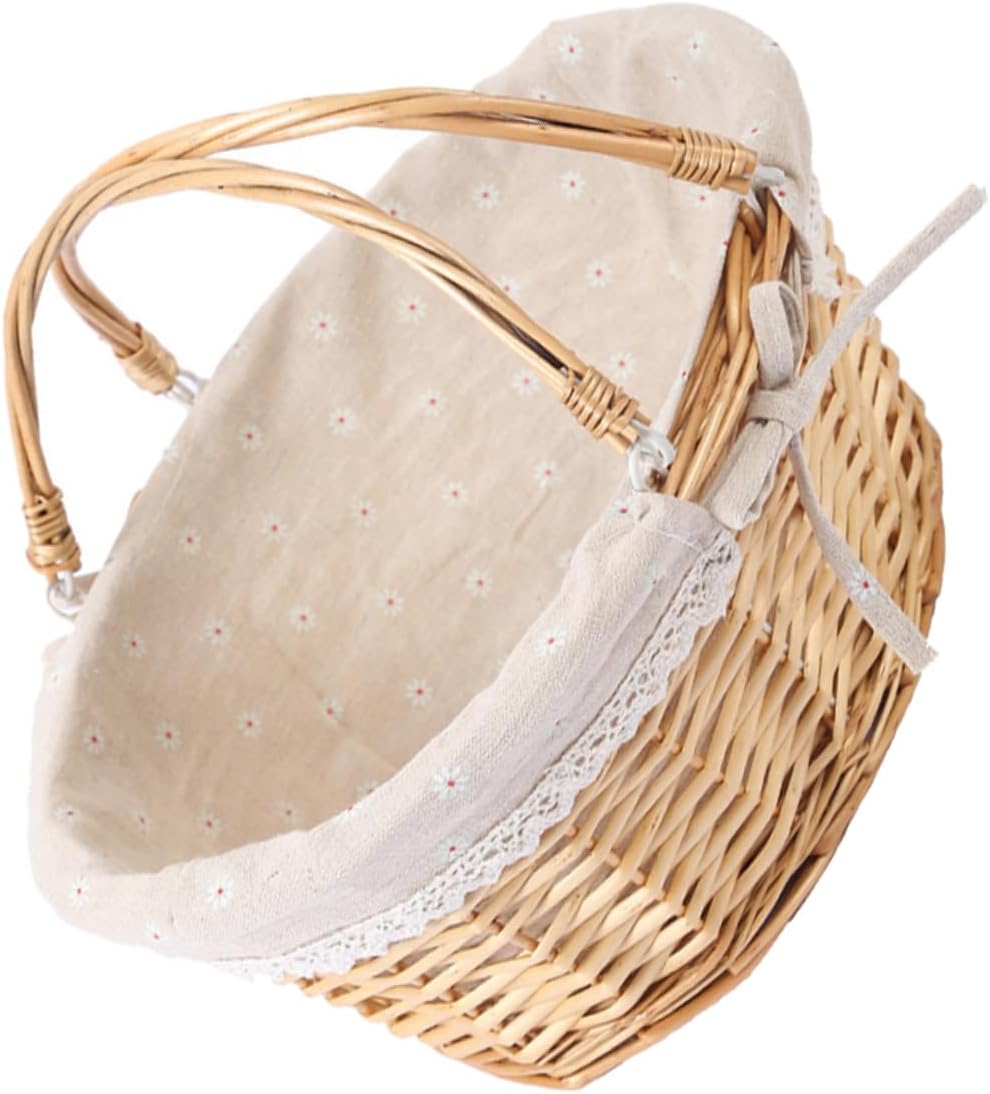 Amazon.com: SUPVOX Hand Woven Picnic Basket Rustic Storage Basket for ...