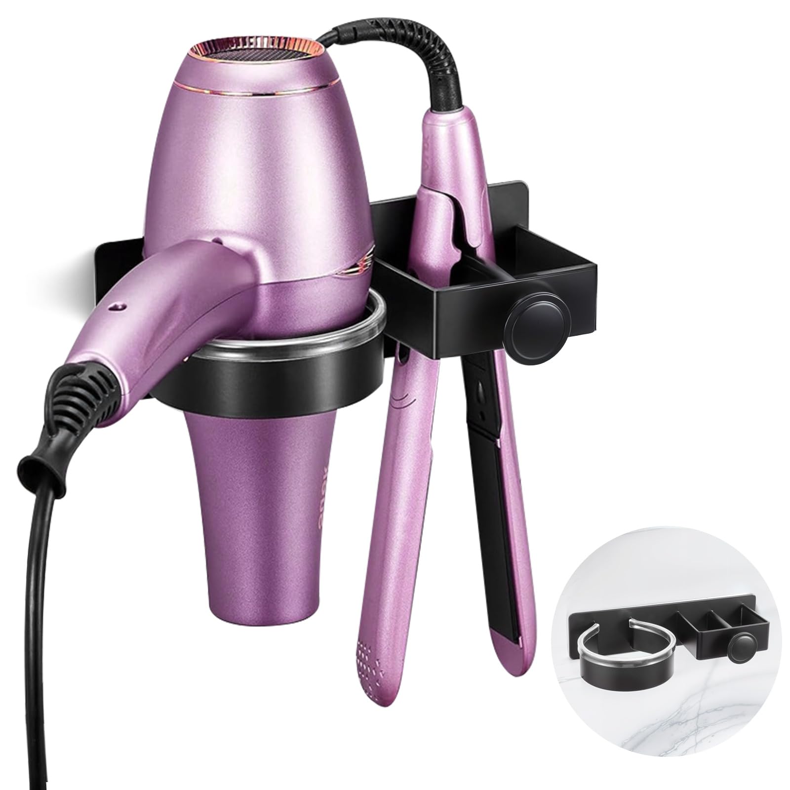 Amazon.com: Hair Straightener Holder Wall, Thickened Blow Dryer Holder ...