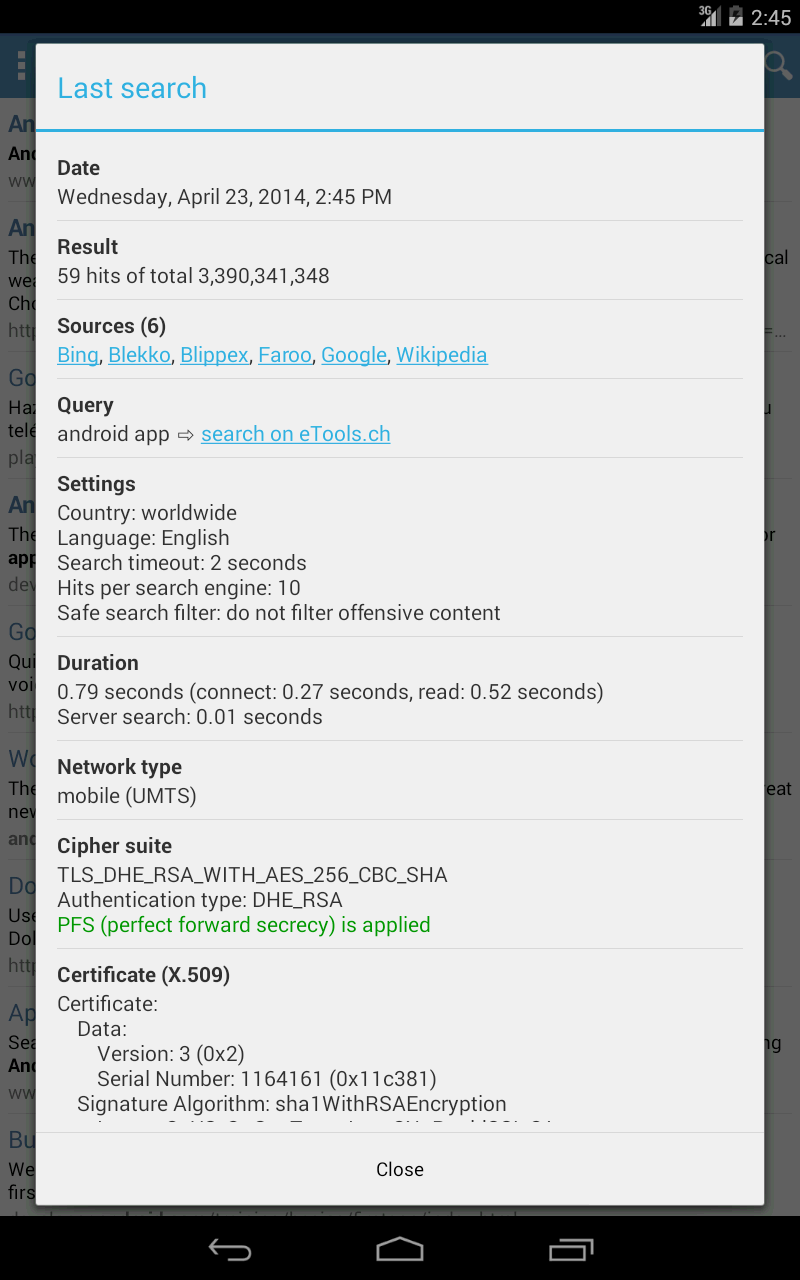 eTools Private Search - App on Amazon Appstore