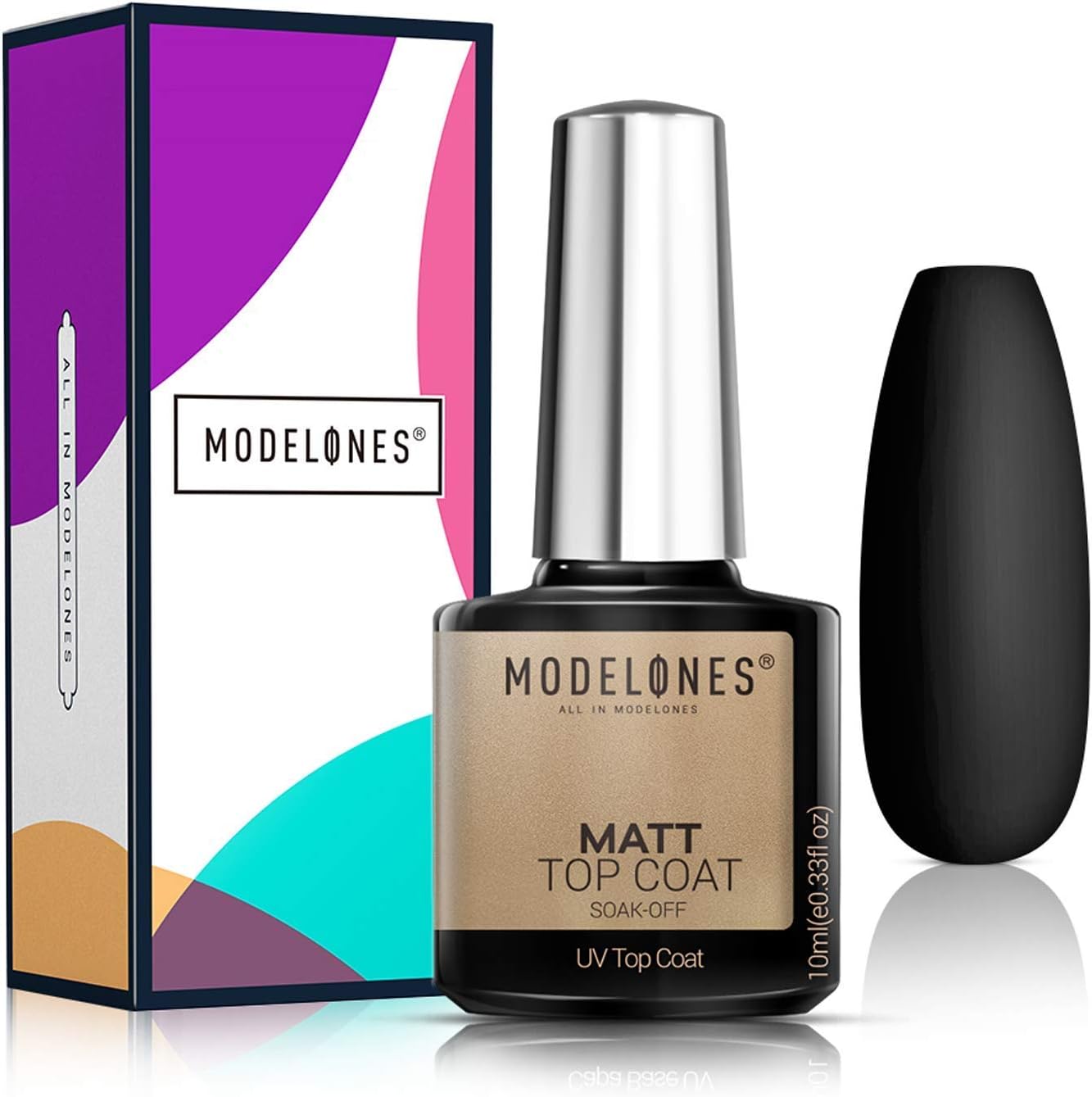 Modelones Matte Gel Top Coat, LED Soak Off Gel Nail Polish Kit Matte ...