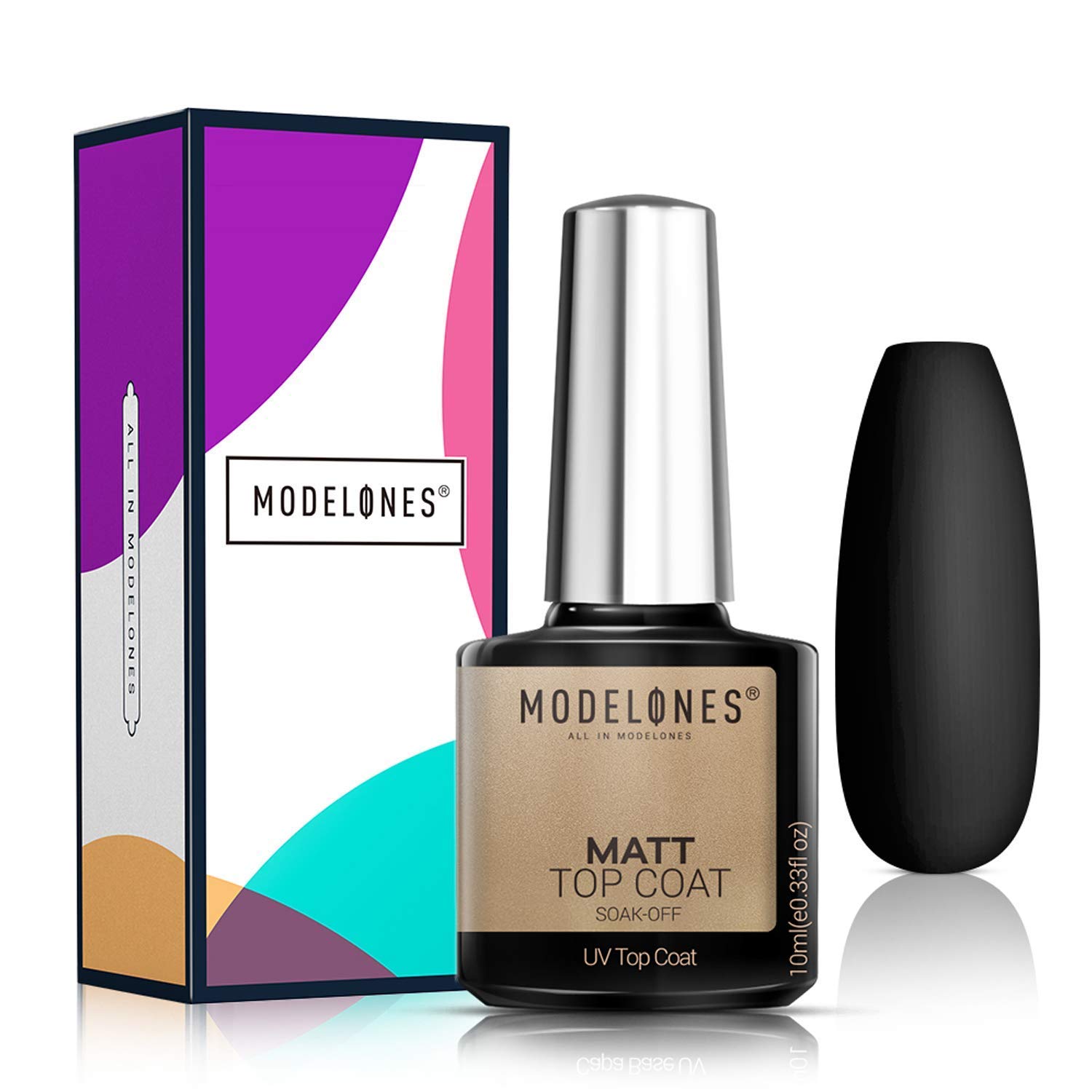 Modelones Matte Gel Top Coat, LED Soak Off Gel Nail Polish Kit Matte ...