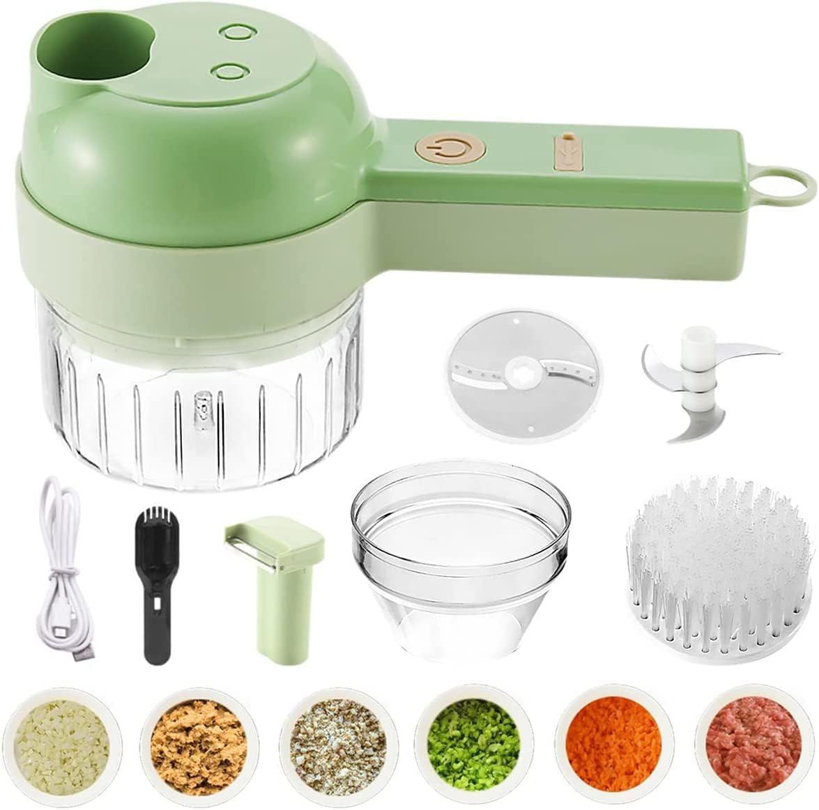 Amazon.com: Electric Vegetable Cutter, 4 In 1 Handheld Electric ...