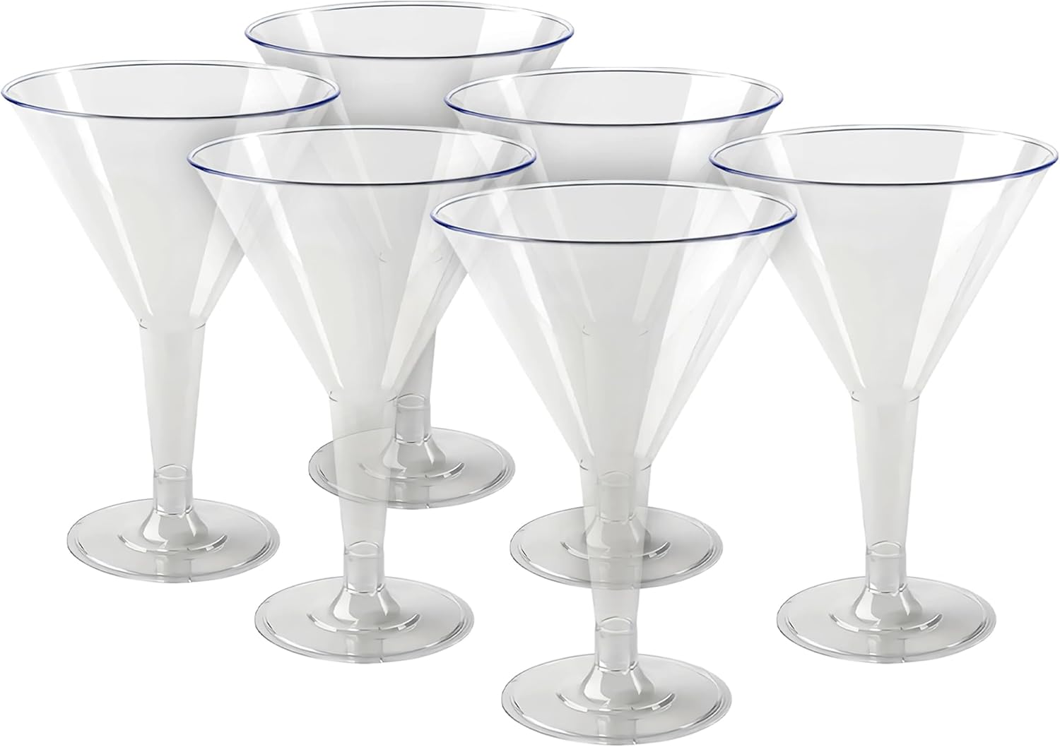 Amazon.com: Elegant Clear Plastic Martini Cups - 6 oz. (6 Count ...