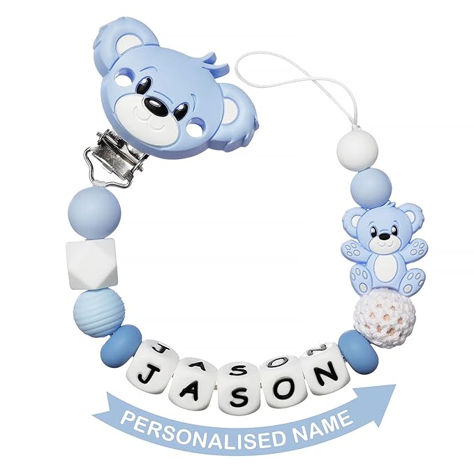 Amazon.com : Personalized Pacifier Clip with Name for Baby, Customized ...