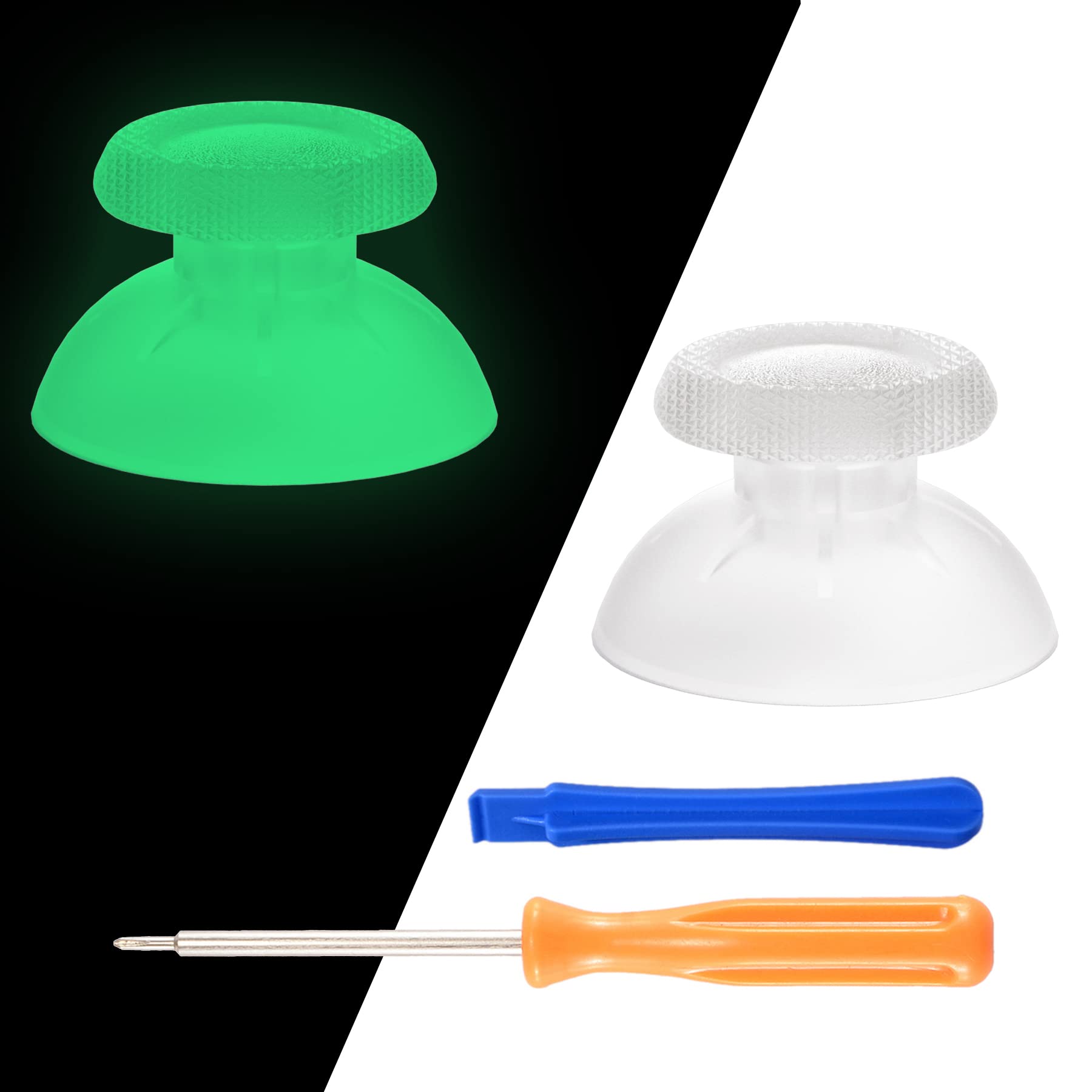 Amazon.com: eXtremeRate Glow in Dark - Green Replacement Thumbsticks ...