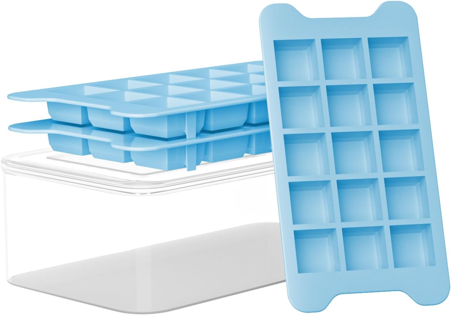 Amazon.com: Ice Cube Tray for Freezer with Bin: Easy Release Ice Cube ...