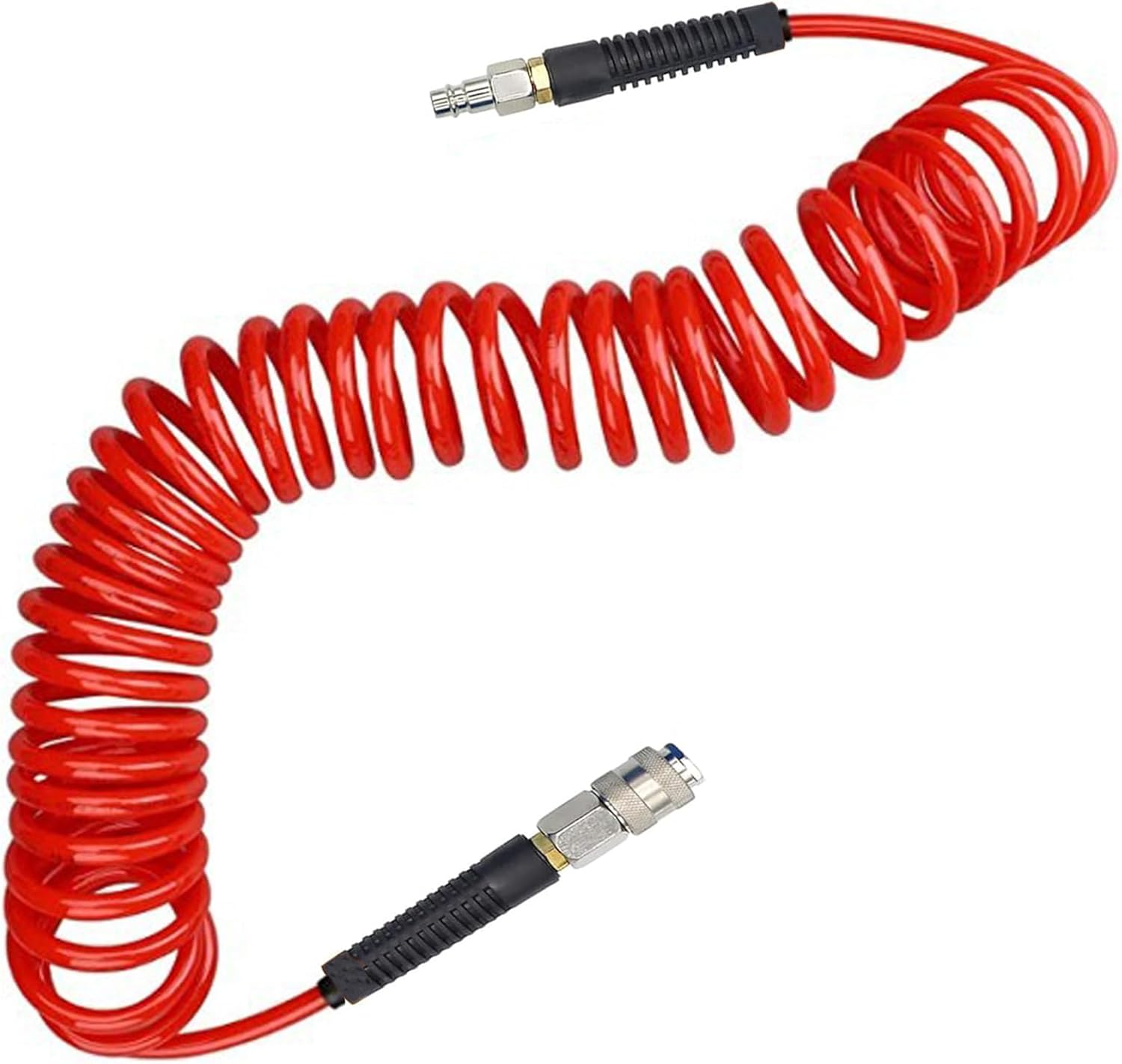 Air Compressor Hose，Air Line Hose, Pu Coiled 7.5m Long 6mm ID x 9.5mm ...