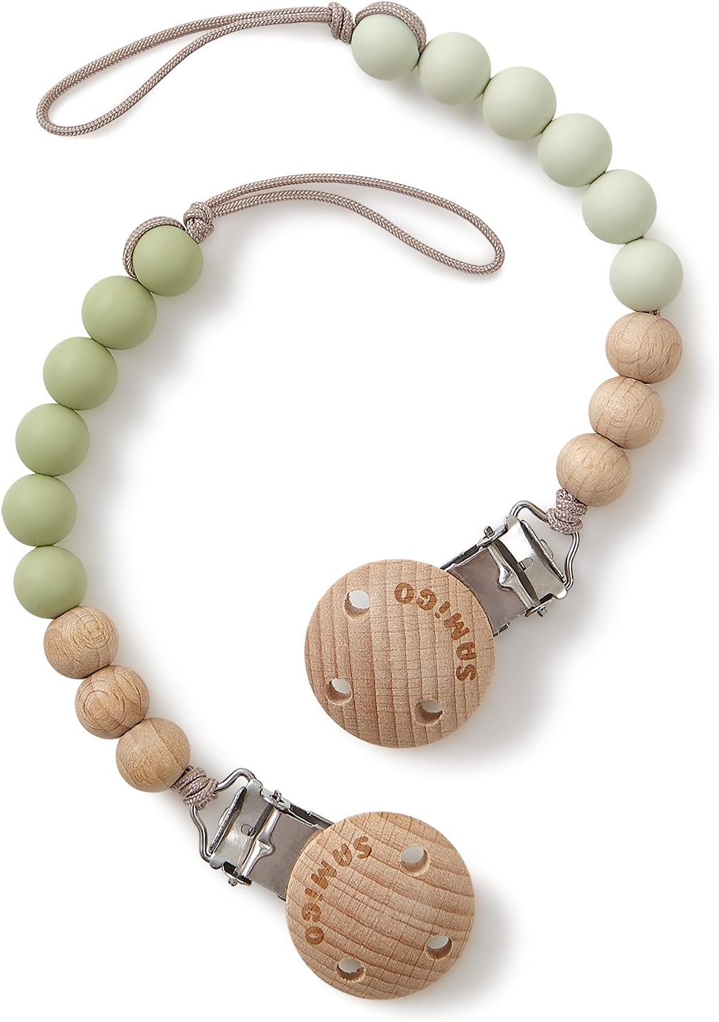 Amazon.com : SAMiGO Pacifier Clips Holders Silicone Paci Binky Clips ...