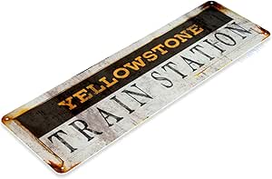 Amazon.com: Tinworld Tin Sign: Yellowstone Train Station Sign Street ...