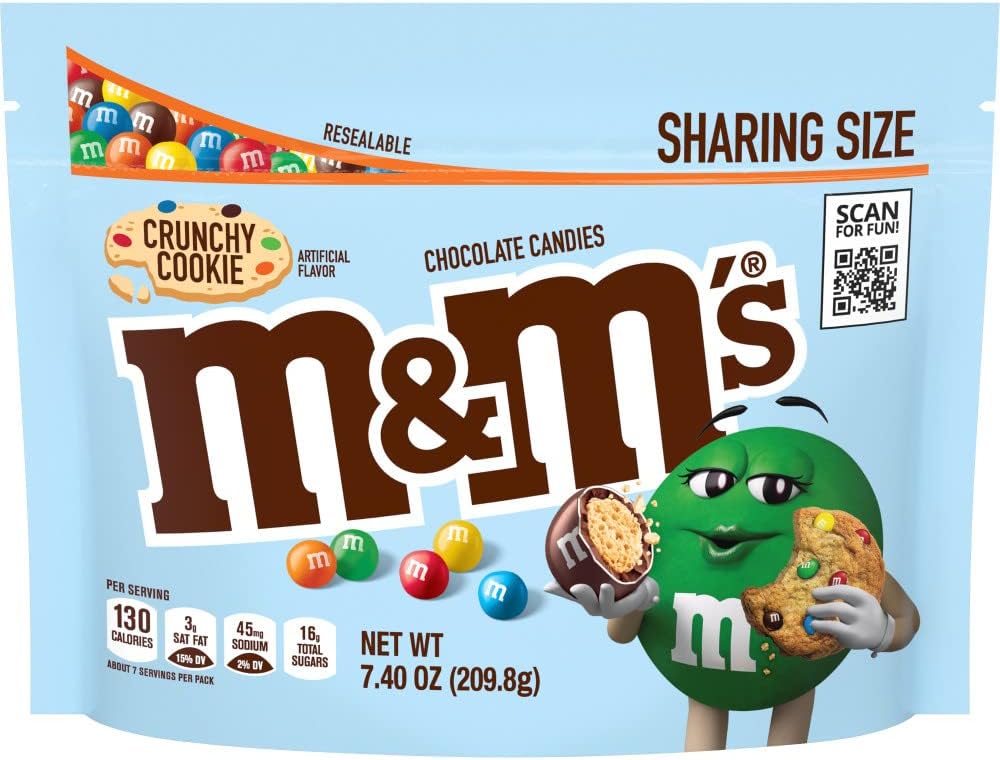 Chocolate M&M'S Crunchy Cookie con leche, tamaño compartido, bolsa ...