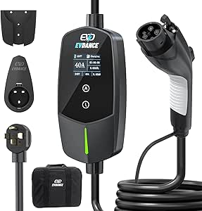 Amazon.com: EVDANCE Level 2 EV Charger 40Amp, 240V 9.6KW Portable Electric Vehicle Charging ...