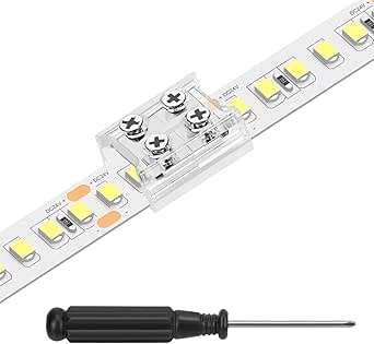 PRECIHW 20 Pack 2Pin 10mm RGB LED Light Strip Connectors, Transparent ...
