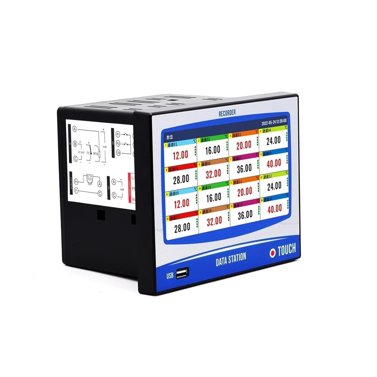 Multichannel Digital Paperless Recorder Temperature Recorder 7 inch ...