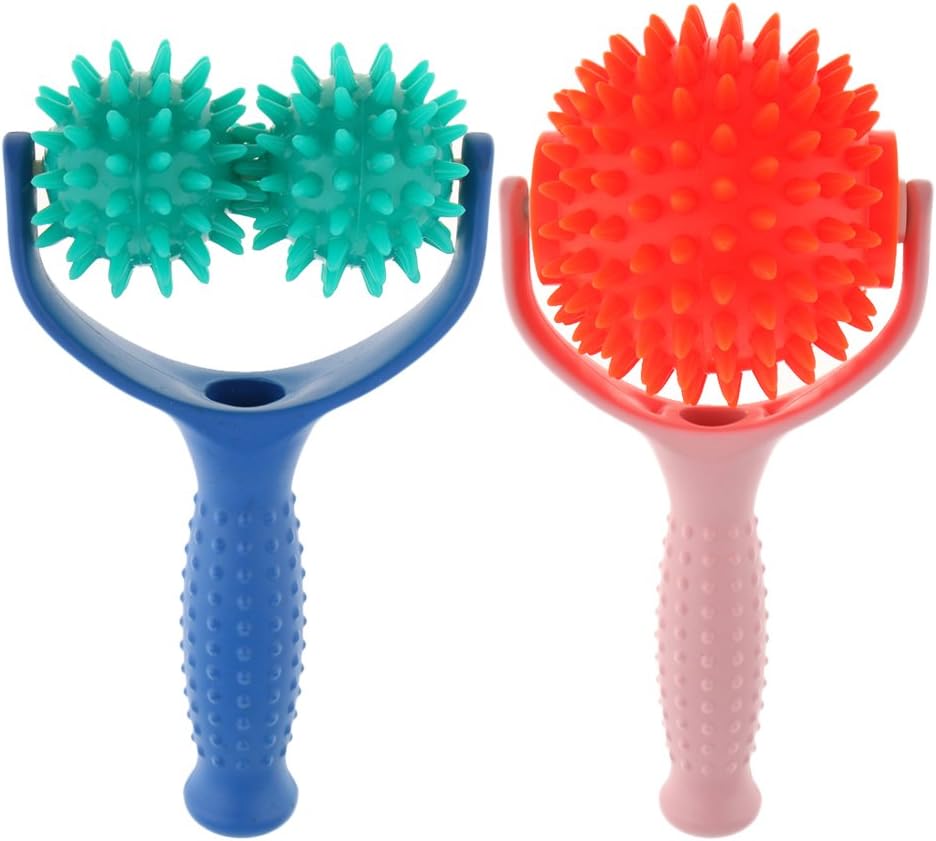 Amazon.com: Handheld Spiky Massage Balls Rollers, 2 Wheel Spiky Massage ...