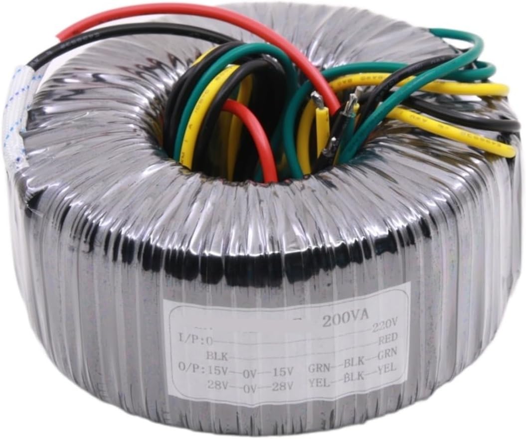 Amazon.com: 200W Pure Copper toroidal Transformer Dual 28 Dual 15V ...