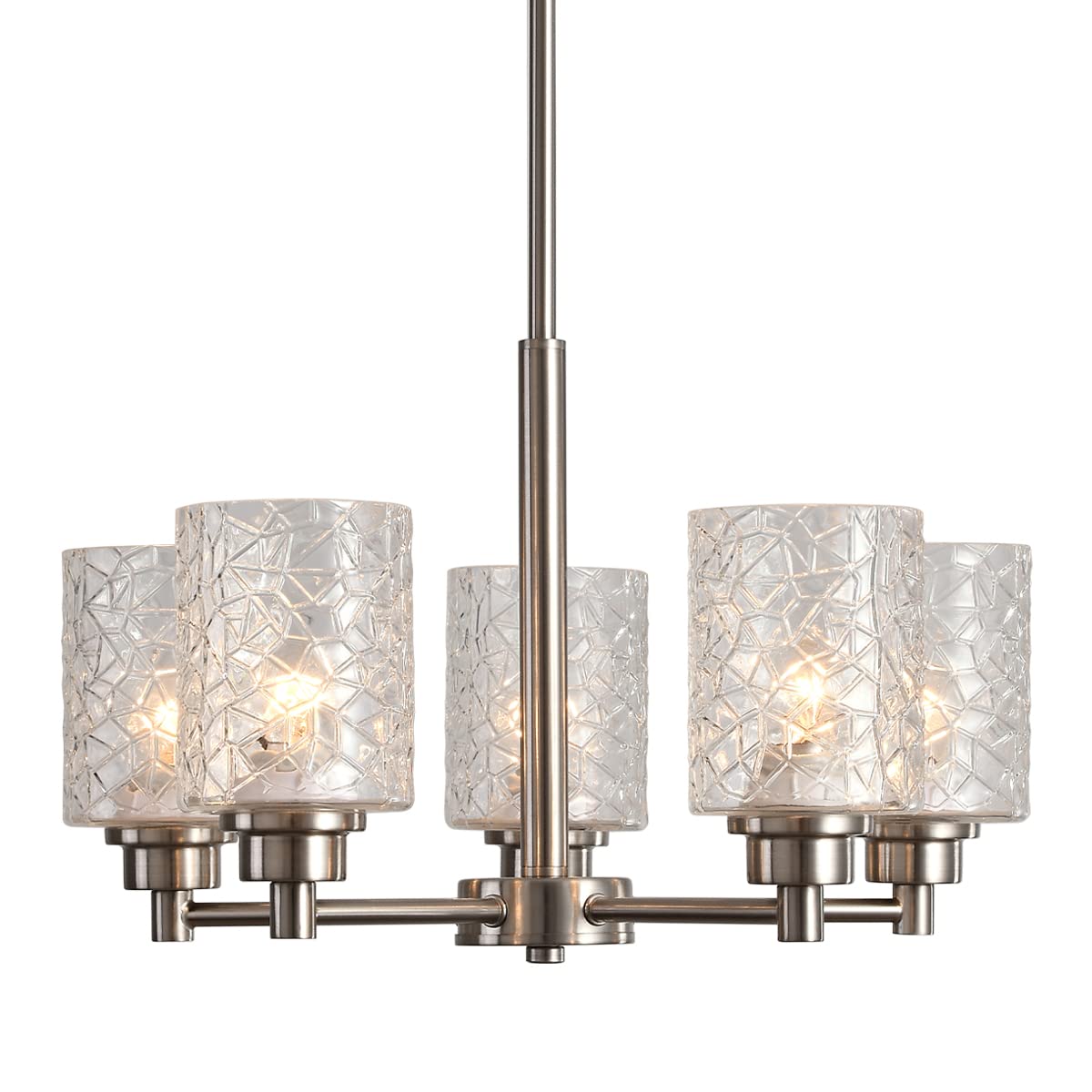 Dining Room Chandelier Lighting, Brushed Nickel Contemporary 5 Head ...