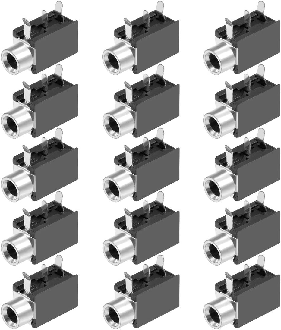 Amazon.com: uxcell PCB Mount 3.5mm 3 Pin Socket Headphone Jack Video ...