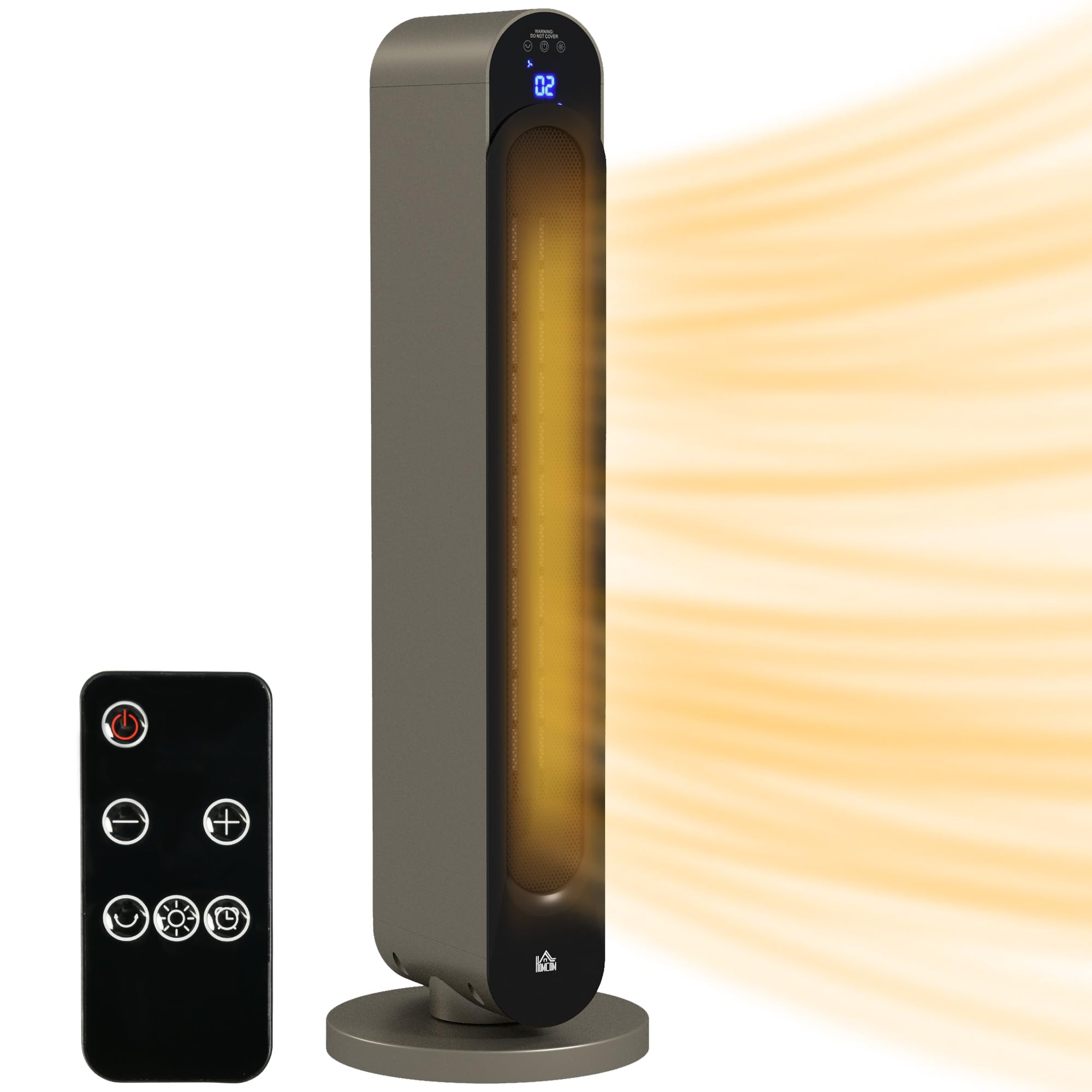 HOMCOM Electric Heater, 2200W Ceramic Heater with Remote, 3 Modes ...