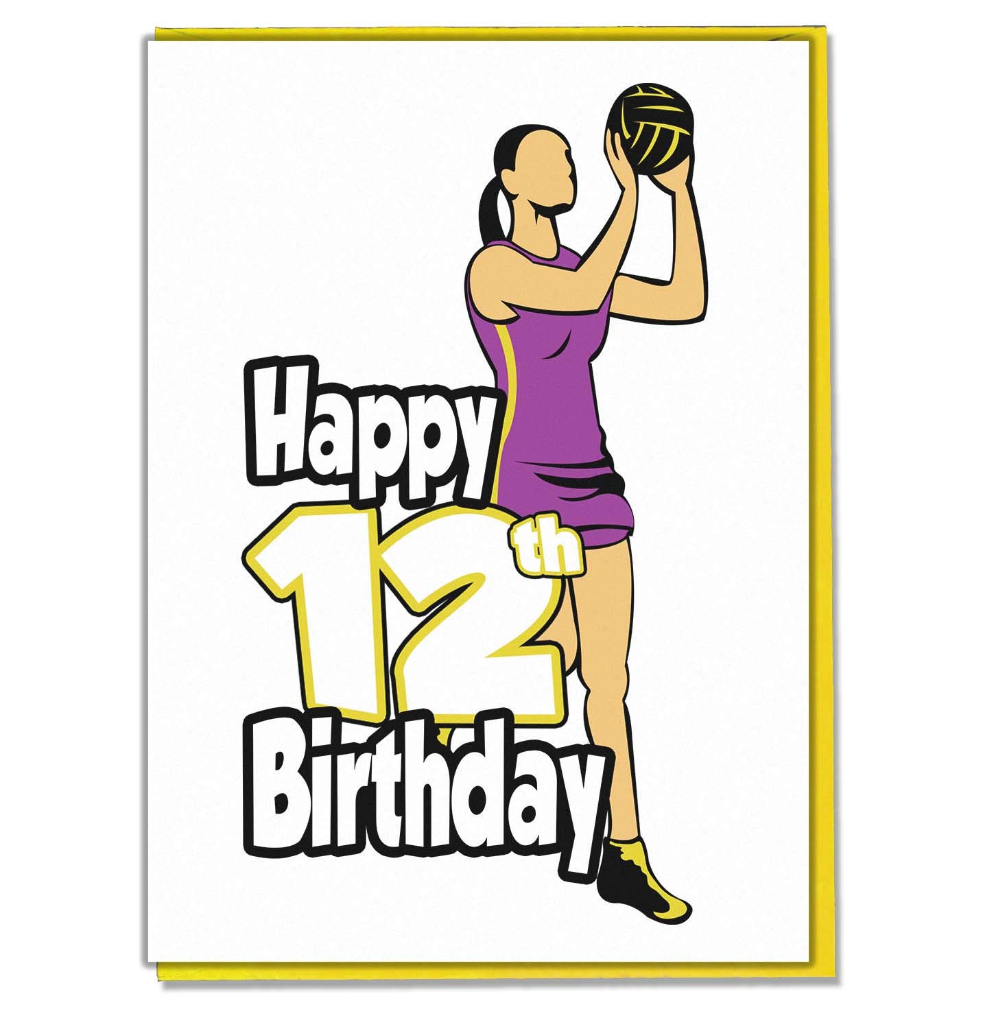 AK Giftshop Netball Player 12th Birthday Card - Girls, Daughter ...
