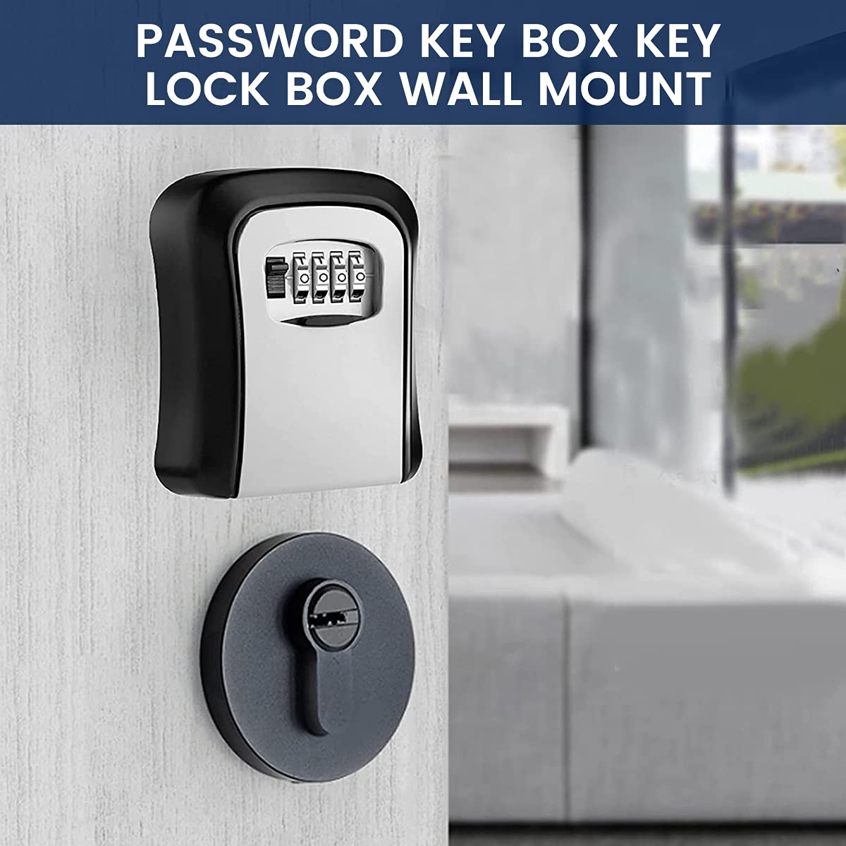 Key Safe Box Code Lock-Storage Key Box Outdoor Wall Mounted Security ...