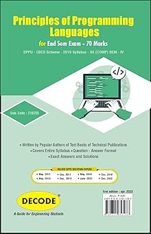 Amazon.in: Buy Principles of Programming Languages for SPPU 19 Course (SE - IV - Comp. - 210255 ...