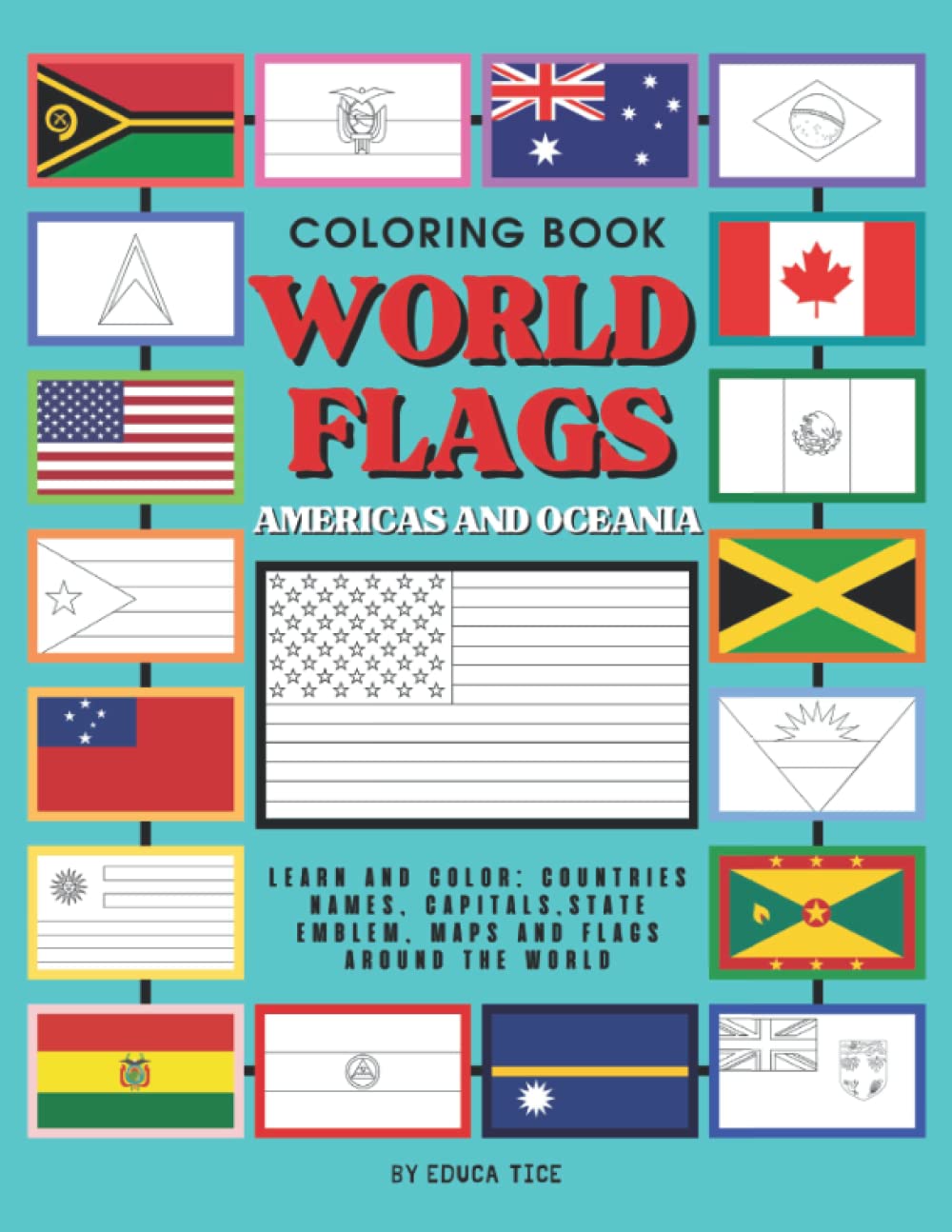 World Flags Coloring Book For Kids I Americas And Oceania | Desertcart ...