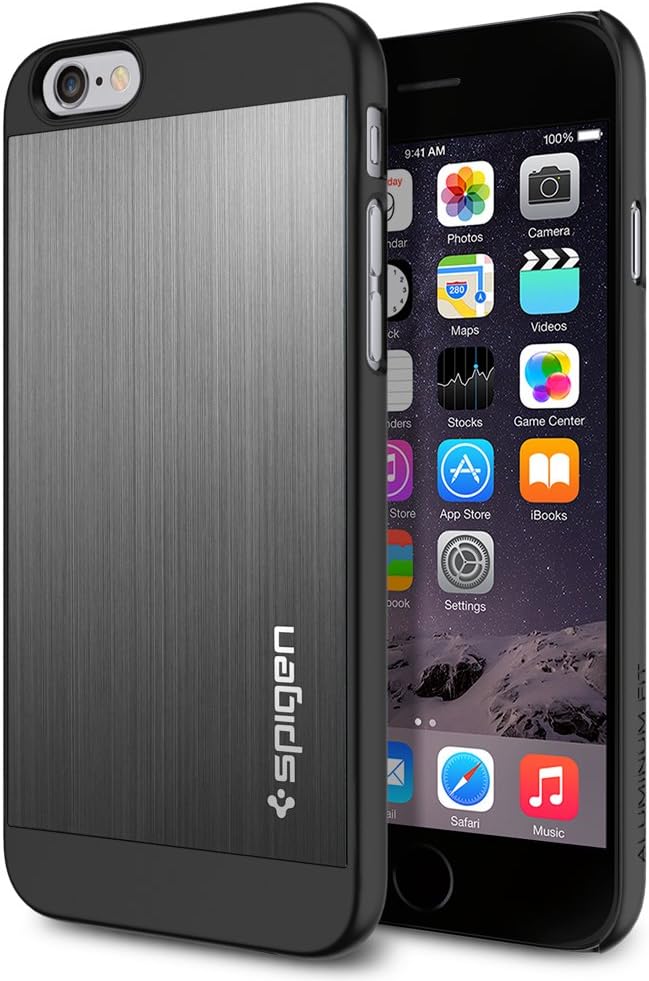 Amazon.com: Spigen Aluminum Fit iPhone 6 Case with Premium Brushed ...