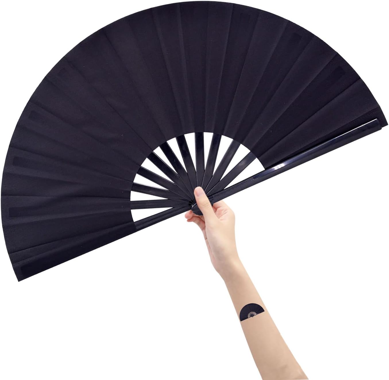 Amazon.com: Amajiji Large Folding Fan, Chinease/Japanese Folding Nylon ...