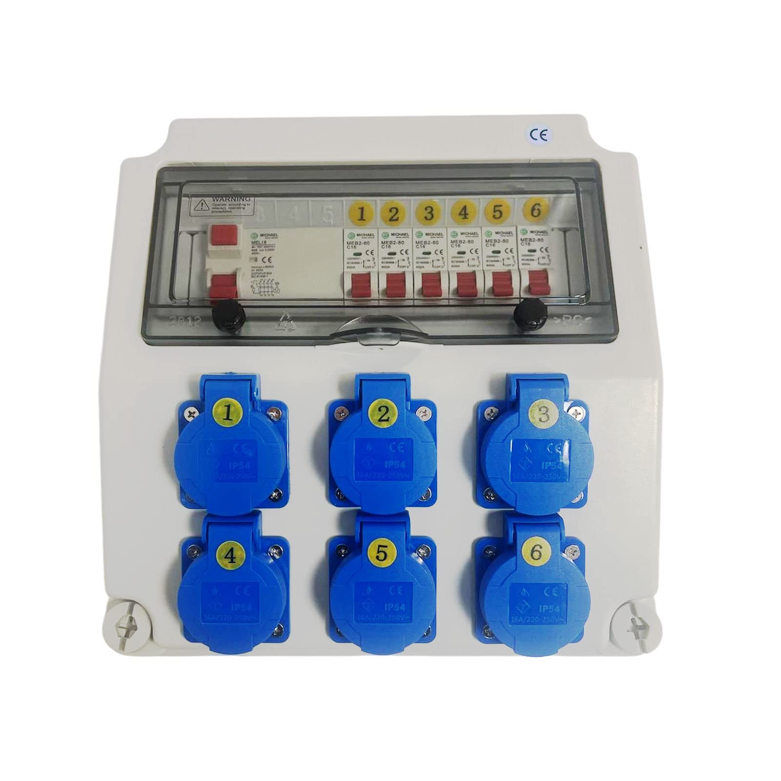 BotaBay Power Distributor, 16 A, 230 V, 6 Sockets, CEE Socket, IP65 ...