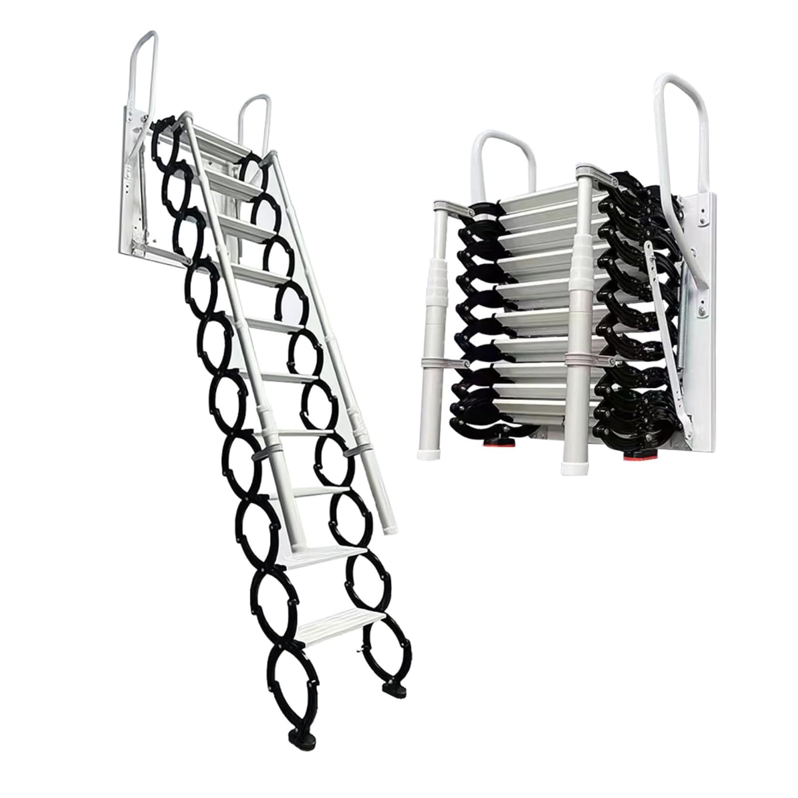 Retractable Loft Access Ladder, Wide 27.6in attic Ladder Pull Down ...