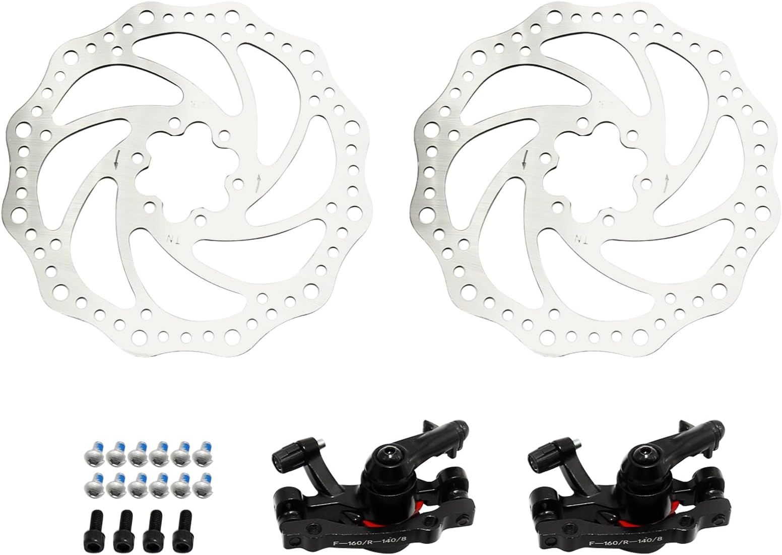 Amazon.com: 1 Pair MTB Disc Brake Kit, Front & Rear Disc Brake Caliper ...