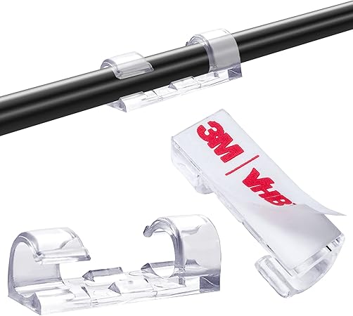 Amazon.com: Self-Adhesive Cable Clips Organizer Drop Wire Holder Cord ...